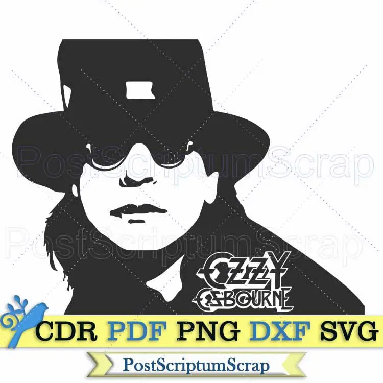 Ozzy Osbourne svg silhouette rock shirt print decor – PostScriptum Scrap